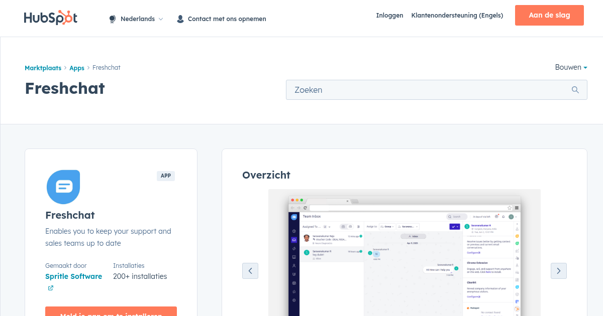 Freshchat - App voor HubSpot