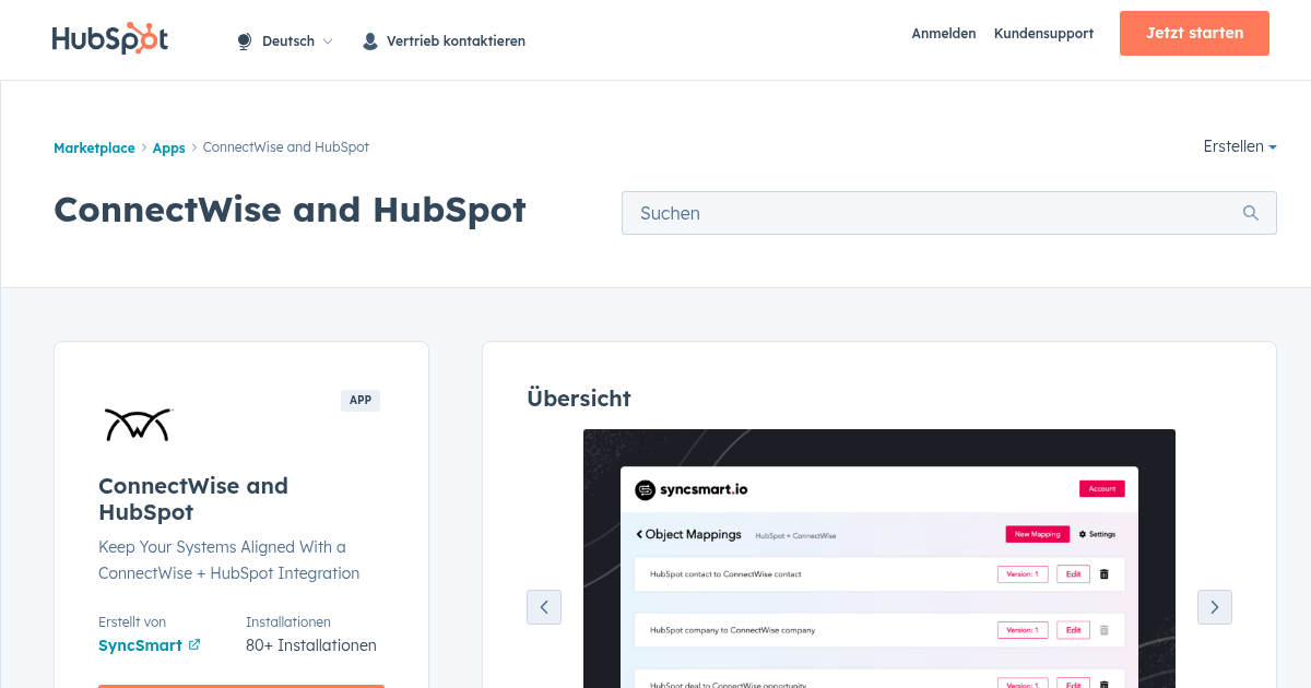 ConnectWise – CRM-App für HubSpot | SyncSmart