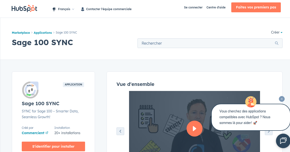 Sage 100 SYNC - ERP et Connecteur App for HubSpot | Commercient