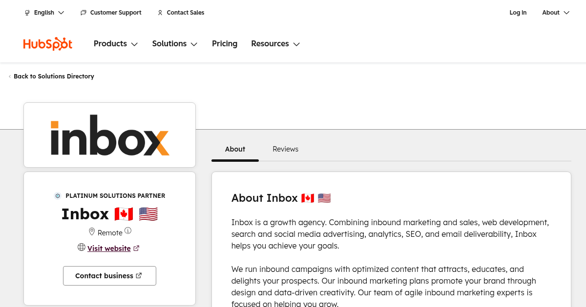 Inbox 🇨🇦 🇺🇸 Agency Services & Qualifications | HubSpot