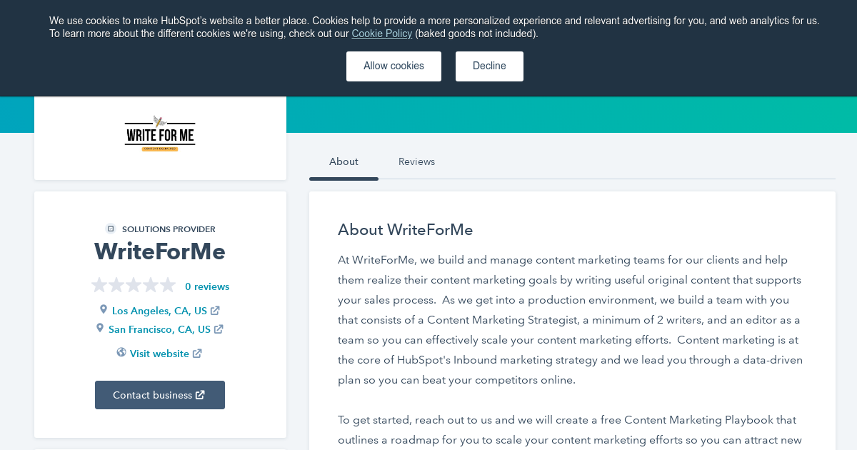 WriteForMe Agency Services & Qualifications | HubSpot