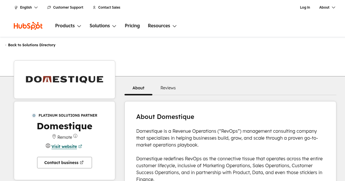 Domestique Agency Services & Qualifications | HubSpot