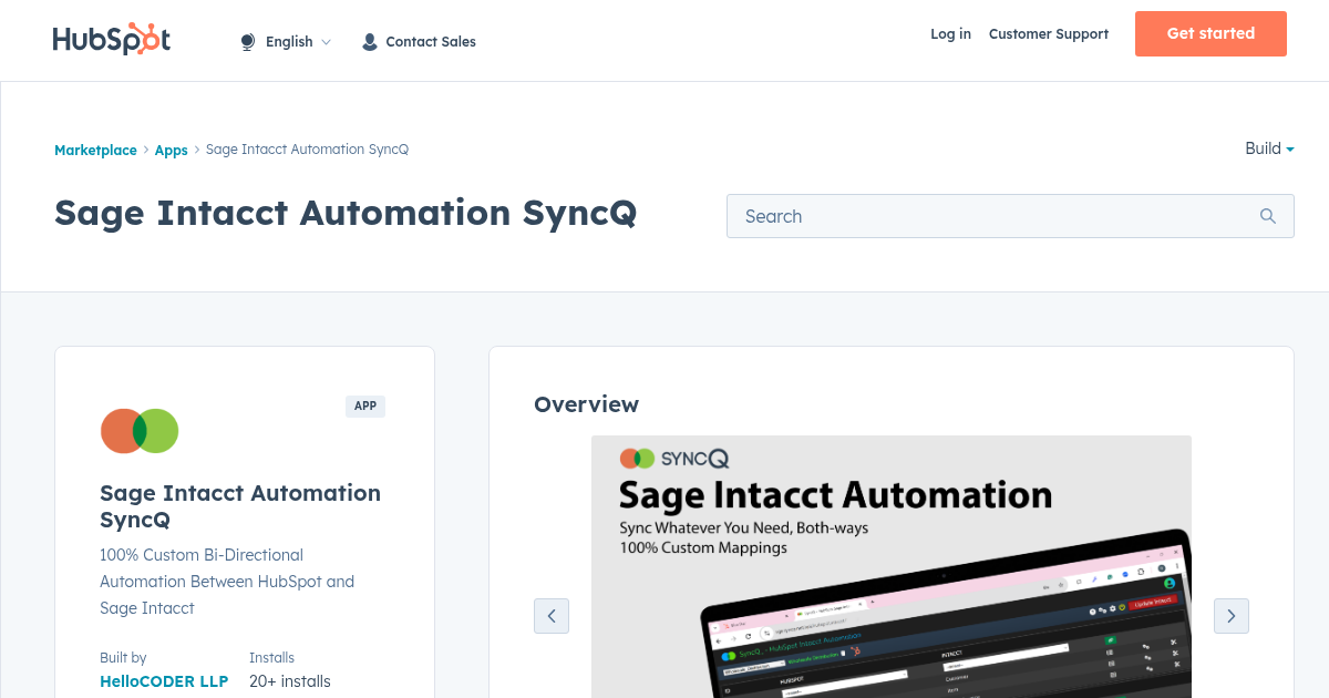 Sage Intacct Automation SyncQ - Accounting App for HubSpot | HelloCODER LLP