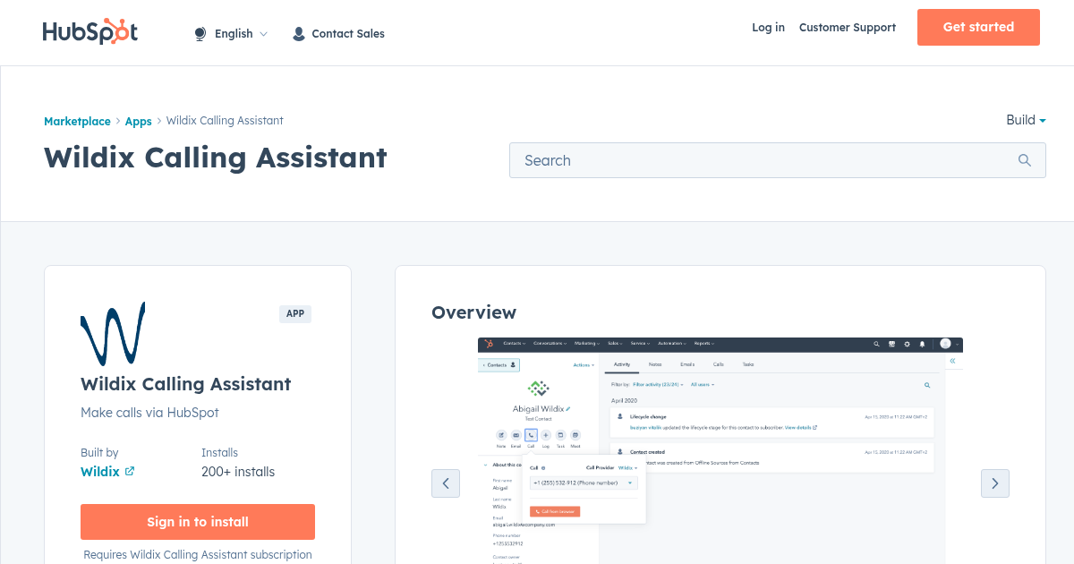 Wildix Calling Assistant - App for HubSpot | HubSpot