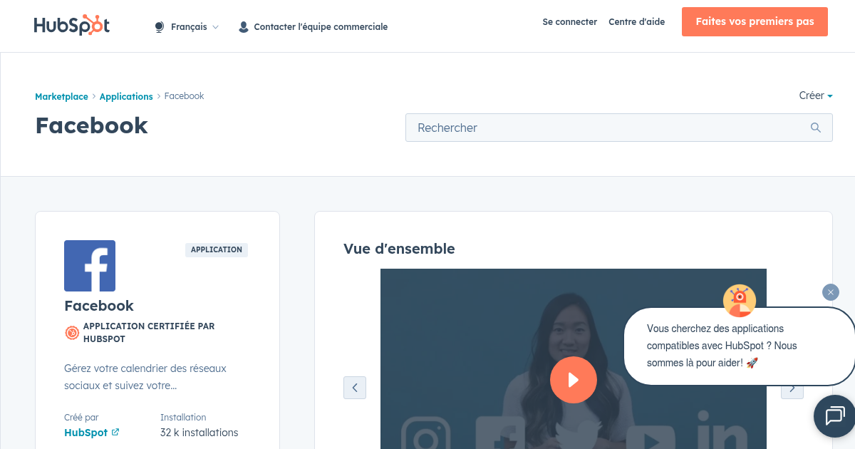 Facebook - Application pour HubSpot | HubSpot