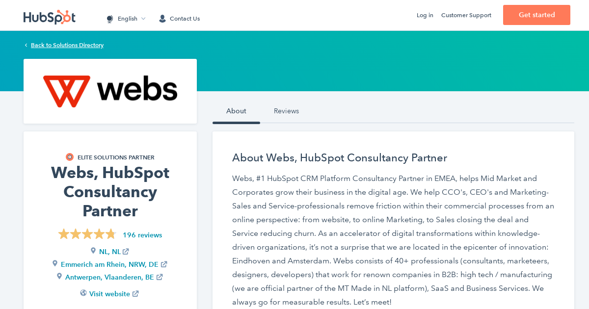 Webs, HubSpot Consultancy Partner Agency Services & Qualifications ...