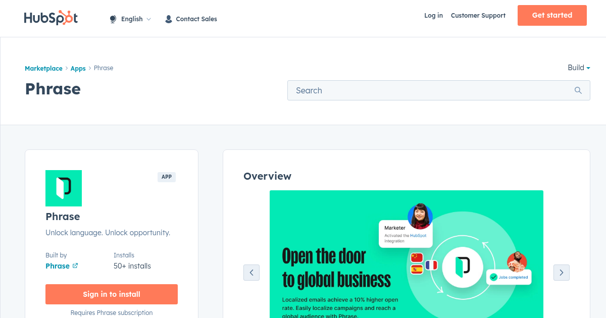 Phrase - App for HubSpot | HubSpot