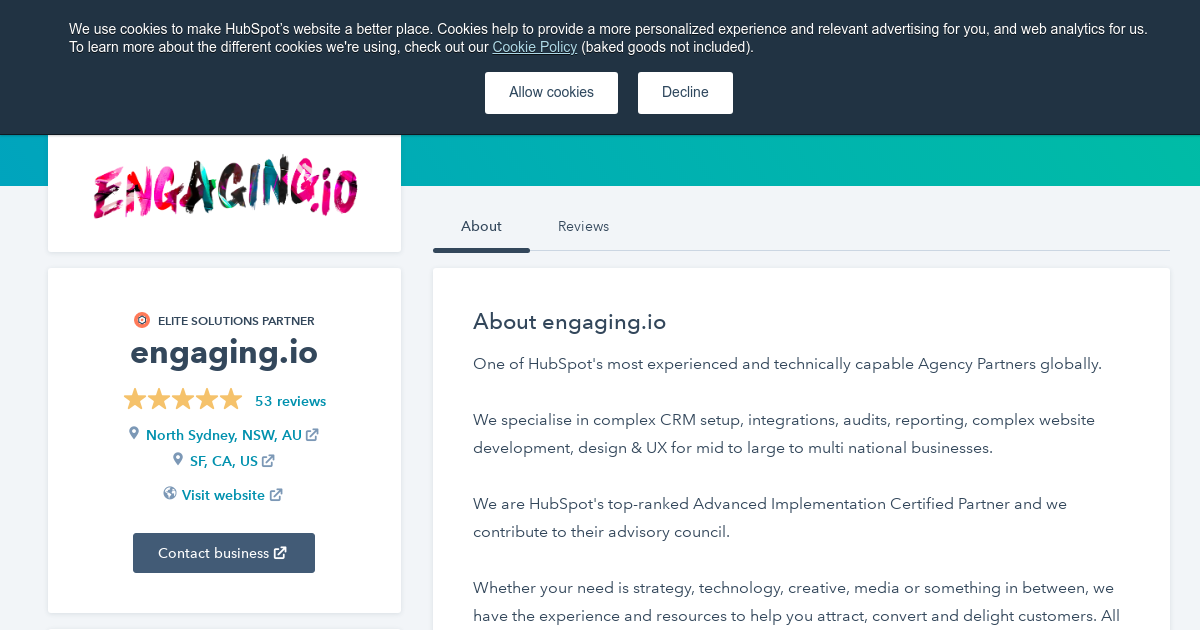 engaging.io Agency Services & Qualifications | HubSpot