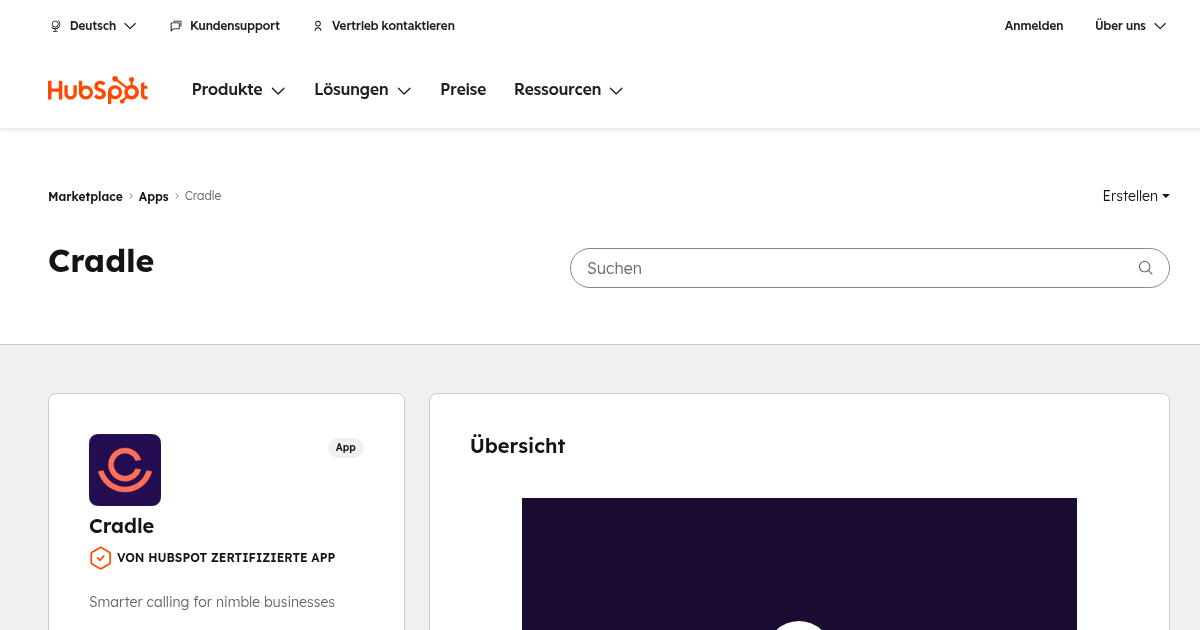Cradle – Calling-Feature-App für HubSpot | Cradle Limited