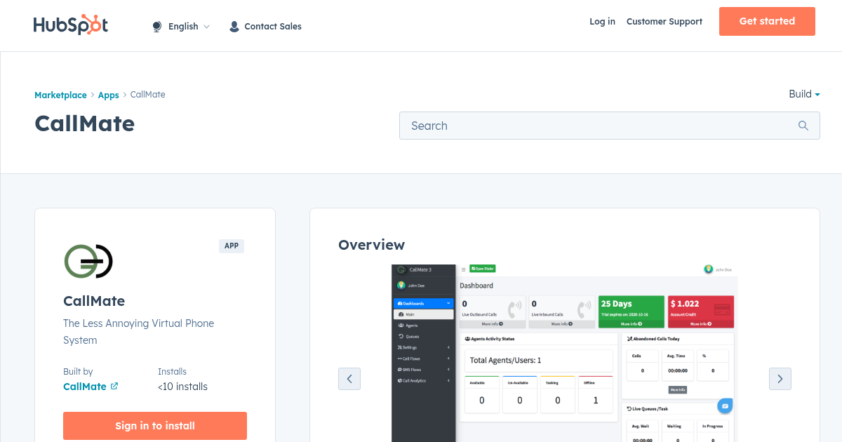 CallMate - App for HubSpot | HubSpot