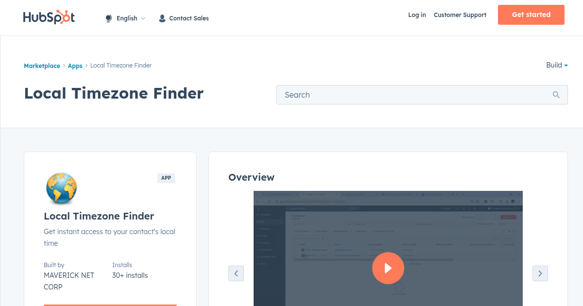 Local Timezone Finder - CRM App for HubSpot | MAVERICK NET CORP