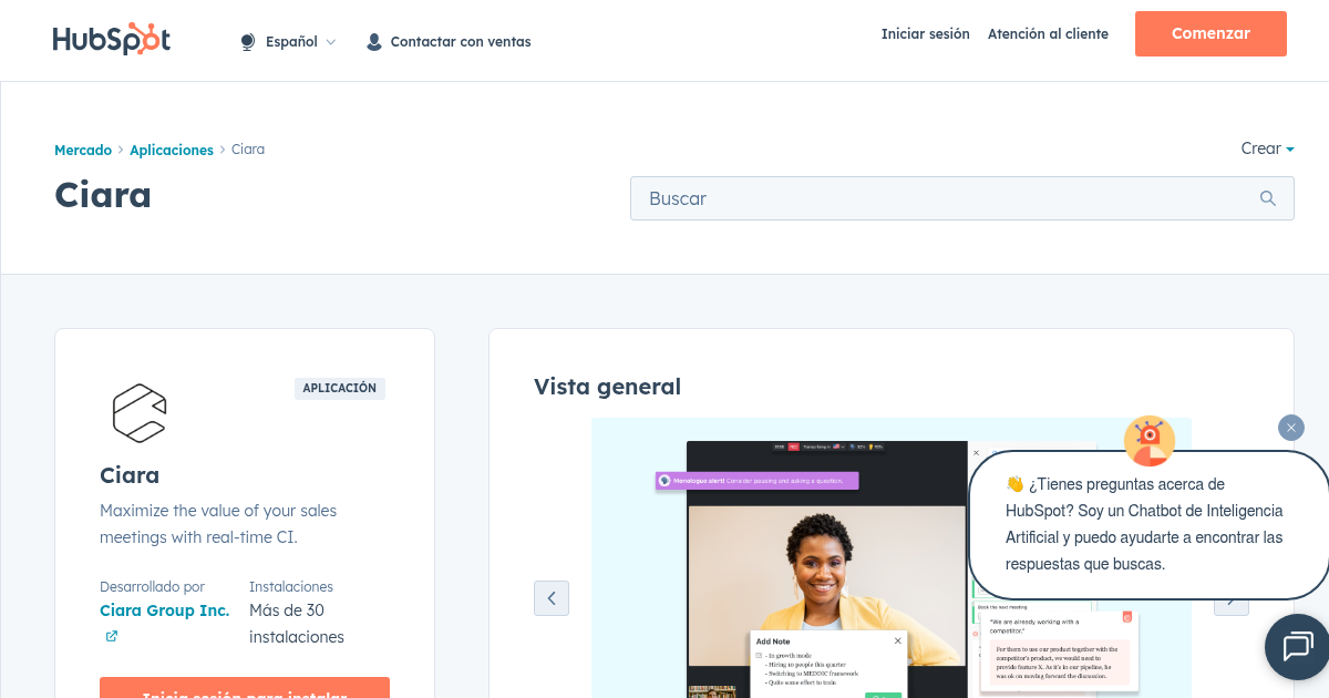 Ciara - Aplicaciones de Capacitación de ventas para HubSpot | Ciara ...