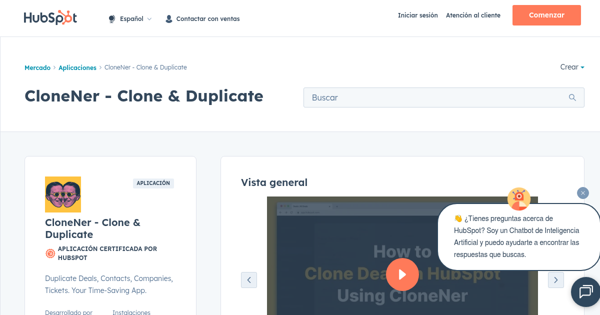 CloneNer - Clone & Duplicate - Aplicaciones de CRM para HubSpot | 4CRMs