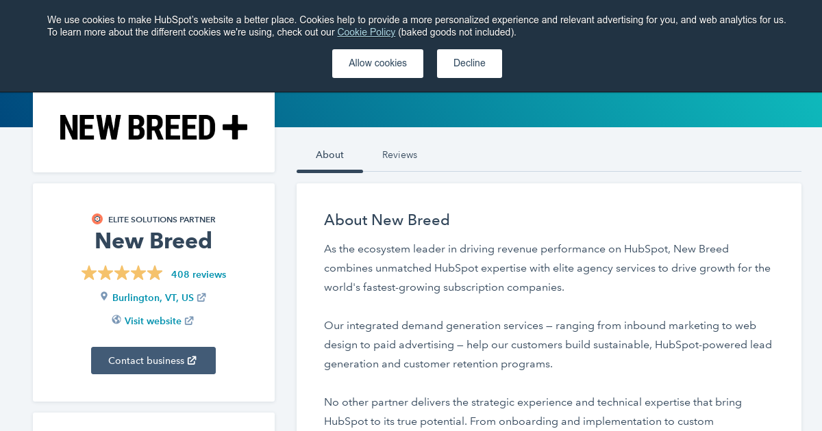 New Breed Agency Services & Qualifications | HubSpot