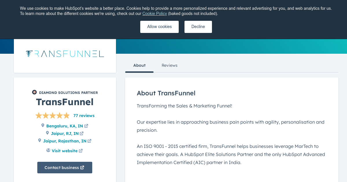 TransFunnel Agency Services & Qualifications | HubSpot