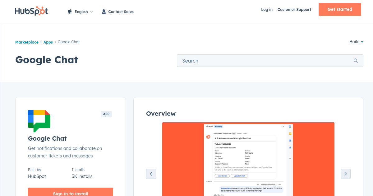 Google Chat - Collaboration App for HubSpot | HubSpot