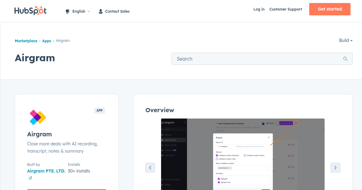 Airgram - Calling App for HubSpot | Airgram PTE. LTD.