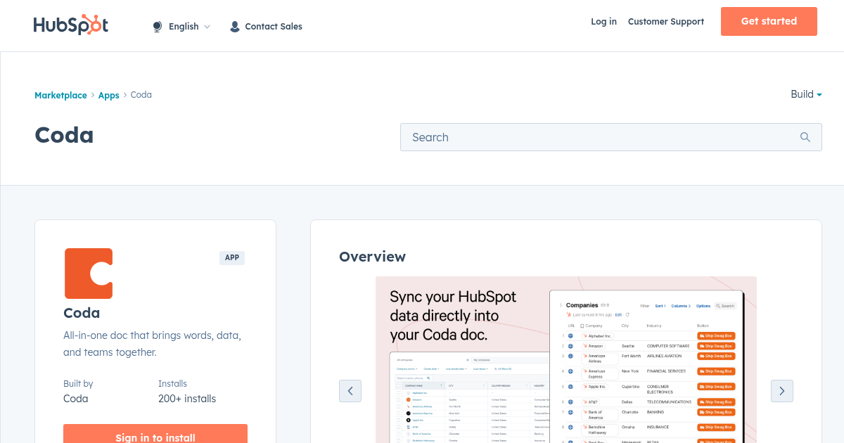 Coda - App for HubSpot | HubSpot