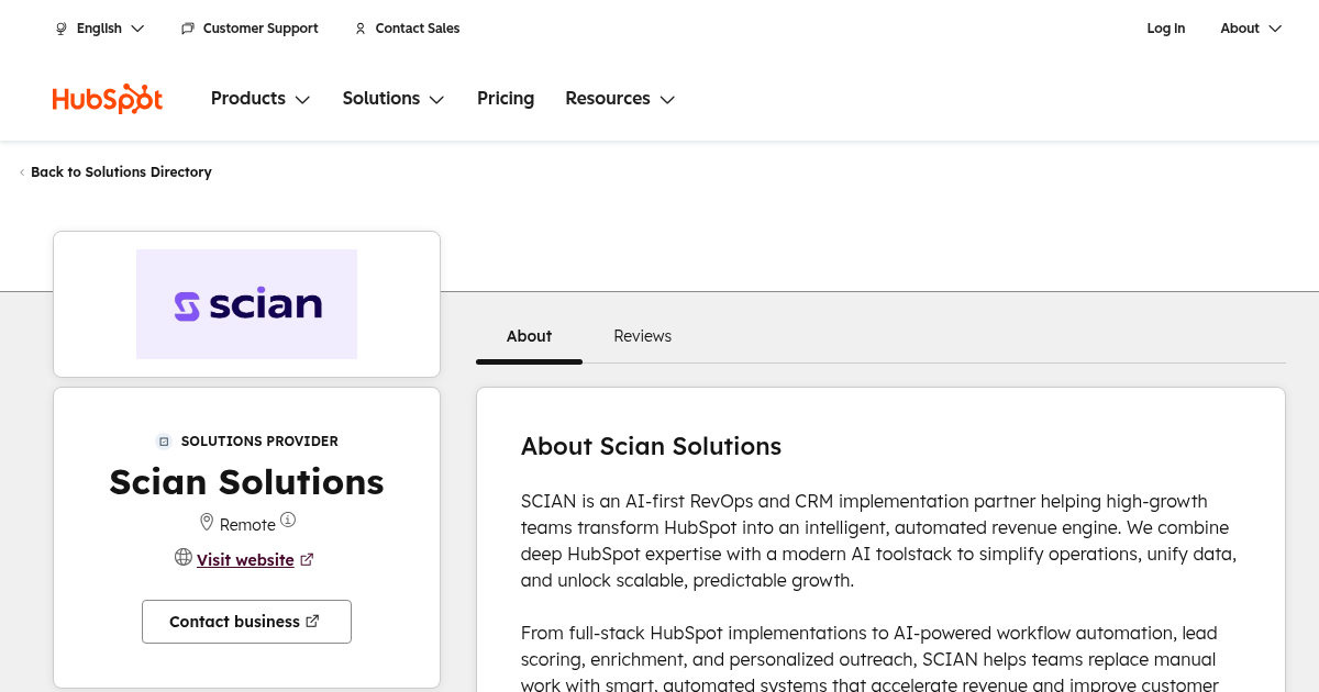 Scian Solutions Agency Services & Qualifications | HubSpot