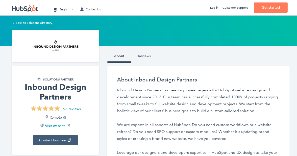 Inbound Design Partners Agency Services & Qualifications | HubSpot